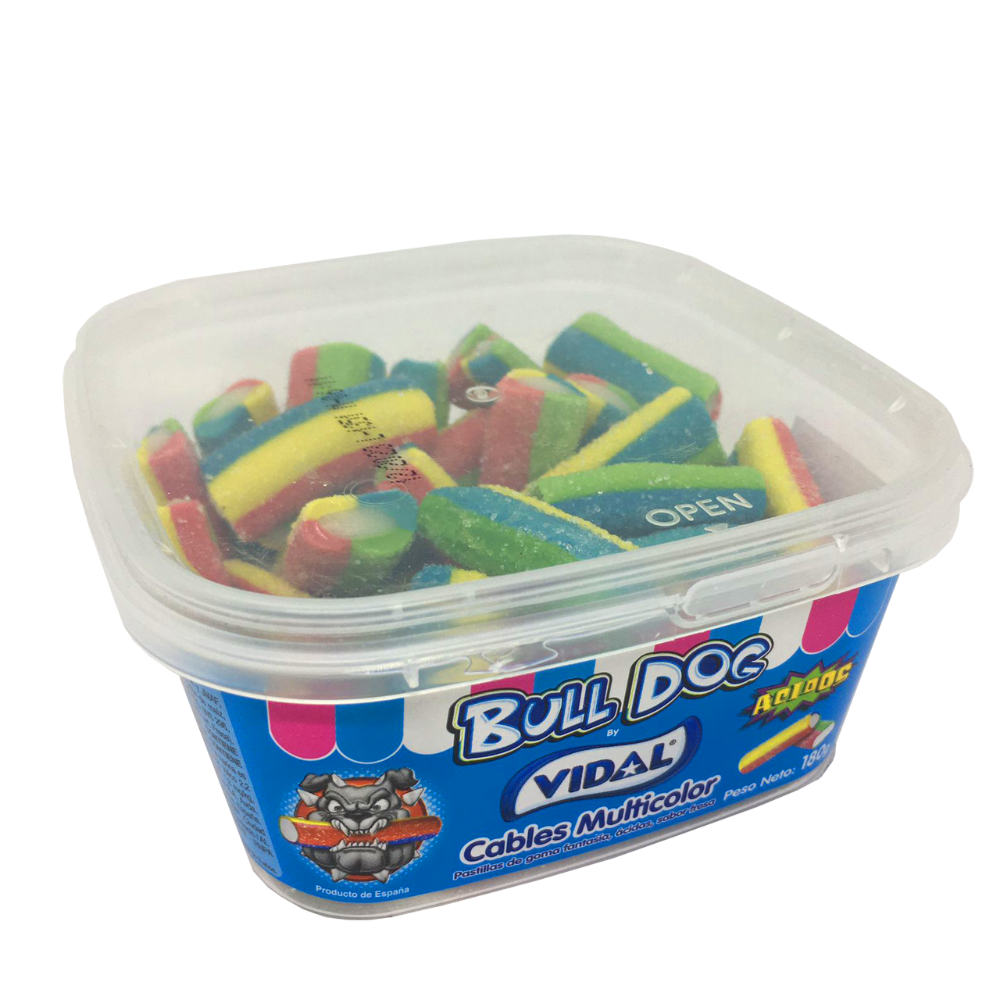 GOMITAS BULLDOG CABLES MULTICOLOR X180G - Golozinas Luján