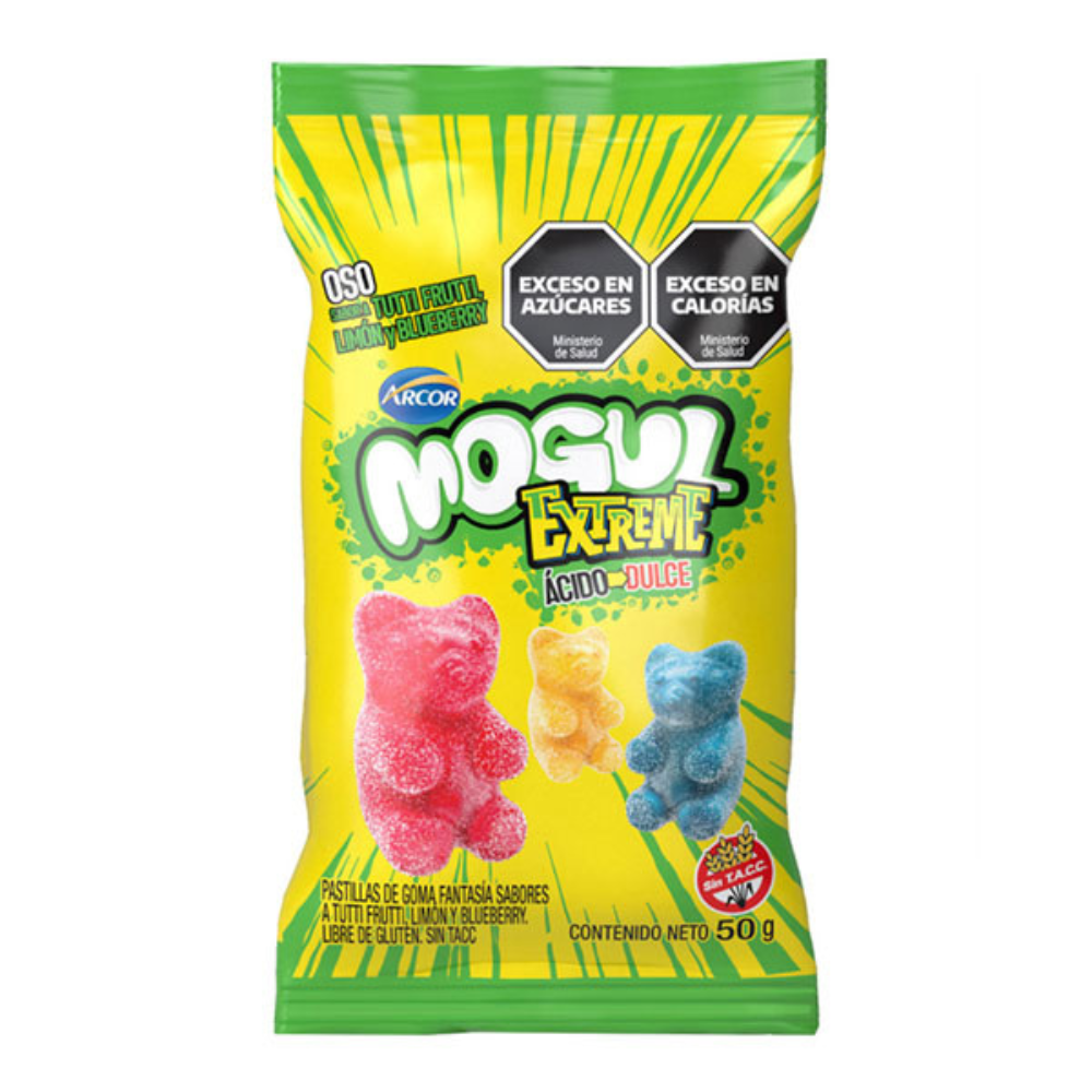 GOMITAS MOGUL EXTREME ACIDO OSOS 10X50G - Golozinas Luján