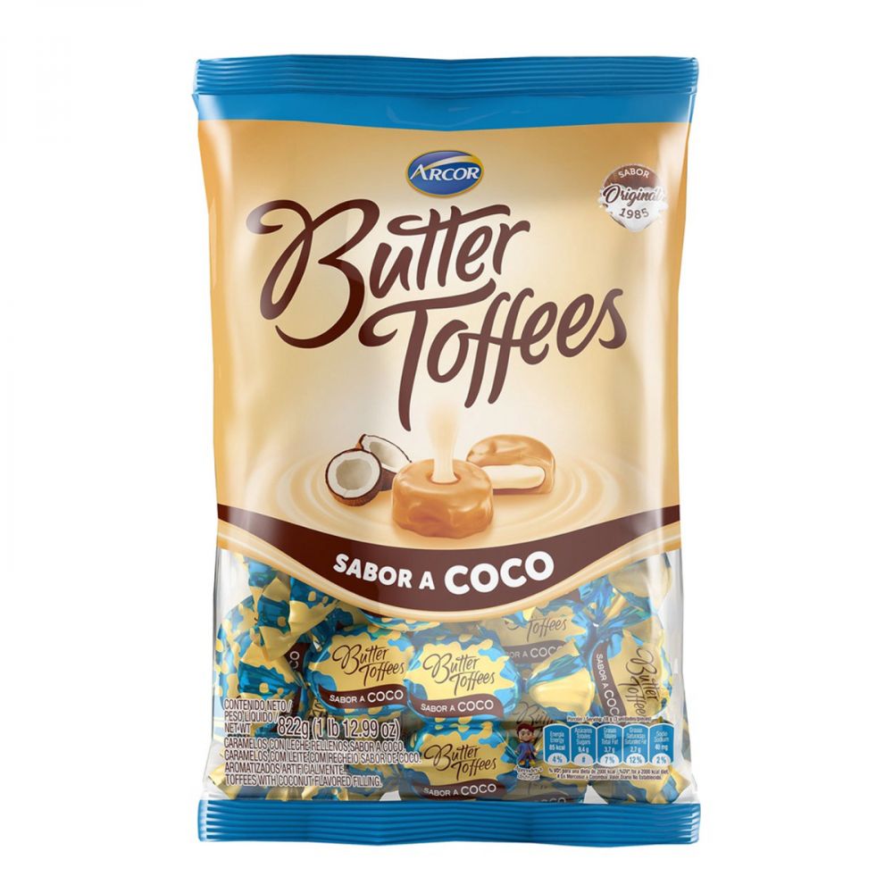 CARAMELOS ARCOR BUTTER TOFFEES COCO X822G - Golozinas Luján